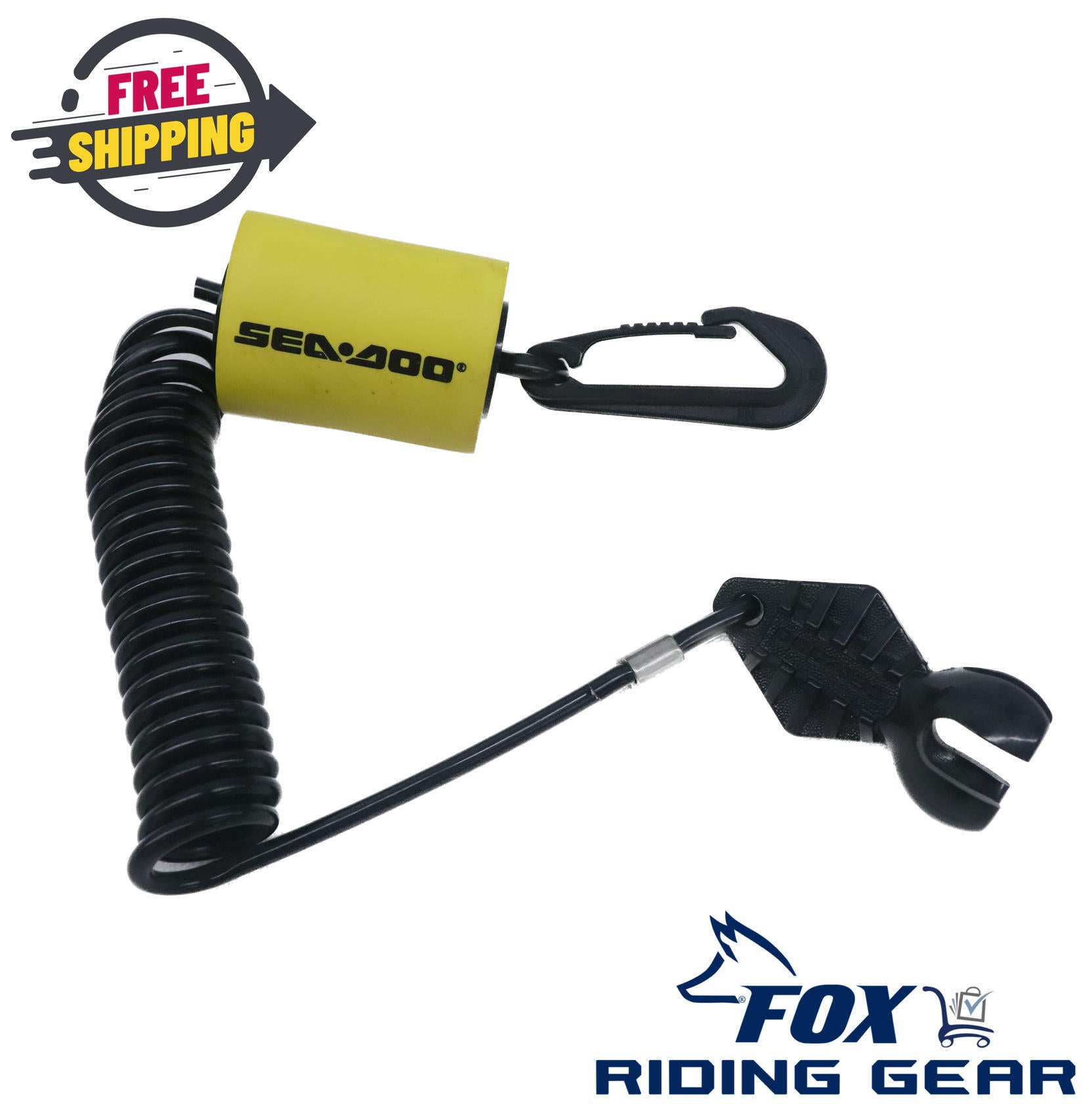OPEN BOX - OEM Sea-Doo Key Cord & Clip Safety Tether Lanyard - Spark